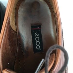 Ecco | Shoes | Ecco Shock Point Brown Leather Lace Up Dress Shoes ...